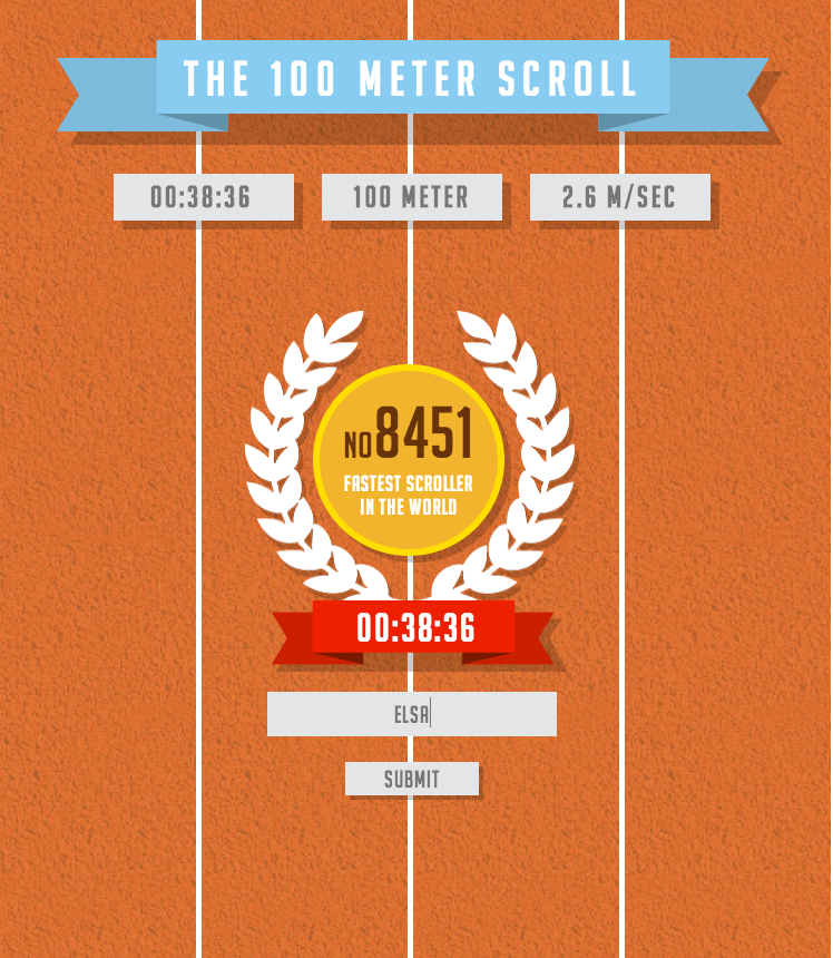 The 100meterscroll : qui sera le plus rapide pour scroller sa page web