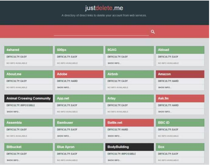 Reprenez votre e-image en main avec « Just Delete Me
