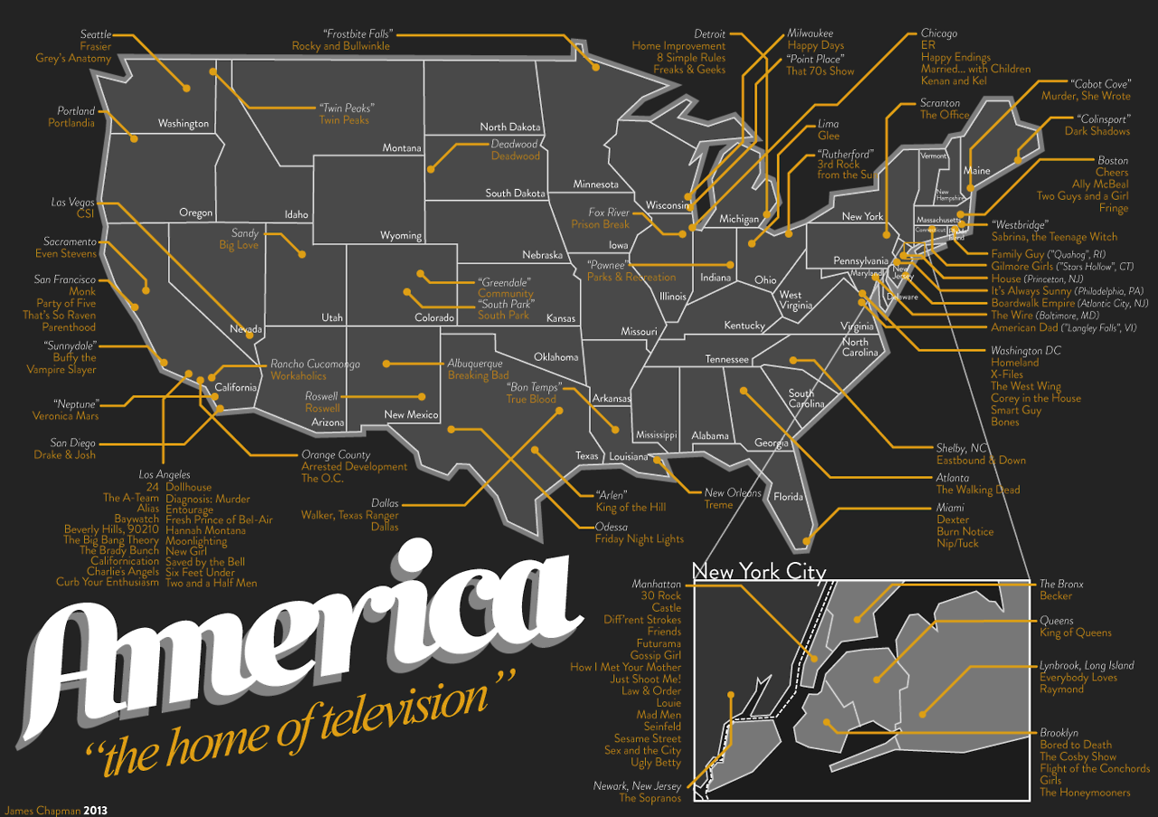 La carte géographique des séries TV
