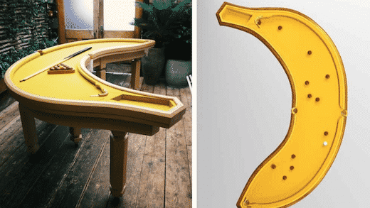 La table de billard banane : notre petite trouvaille insolite du jour
