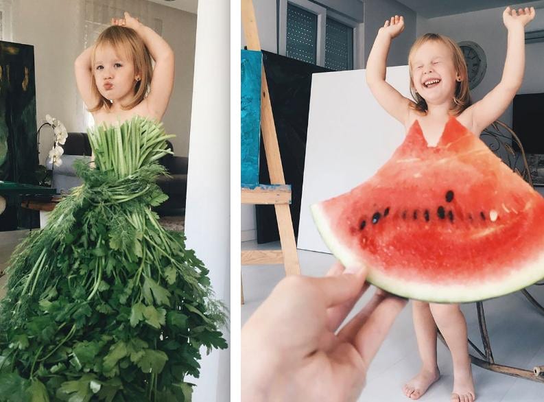 Cette maman réalise des robes en fruits et légumes à sa fille grâce à ...