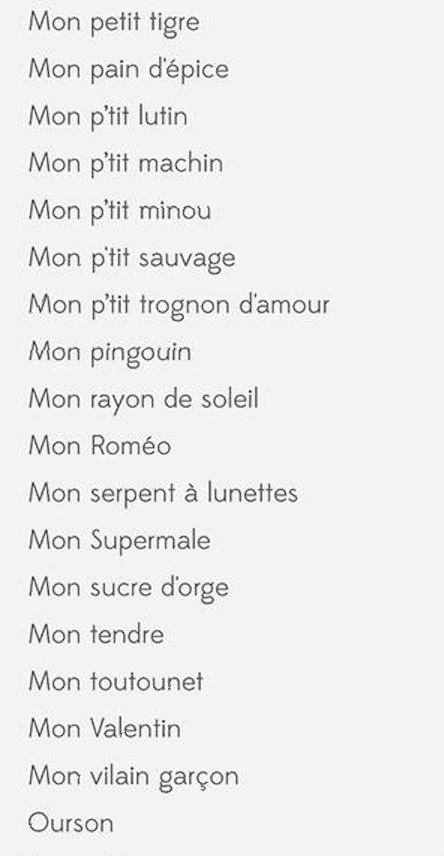 Voici les 200 surnoms les plus utilisés dans les couples