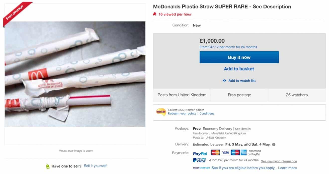 Vouée à disparaître, une authentique paille en plastique McDonald's a ...