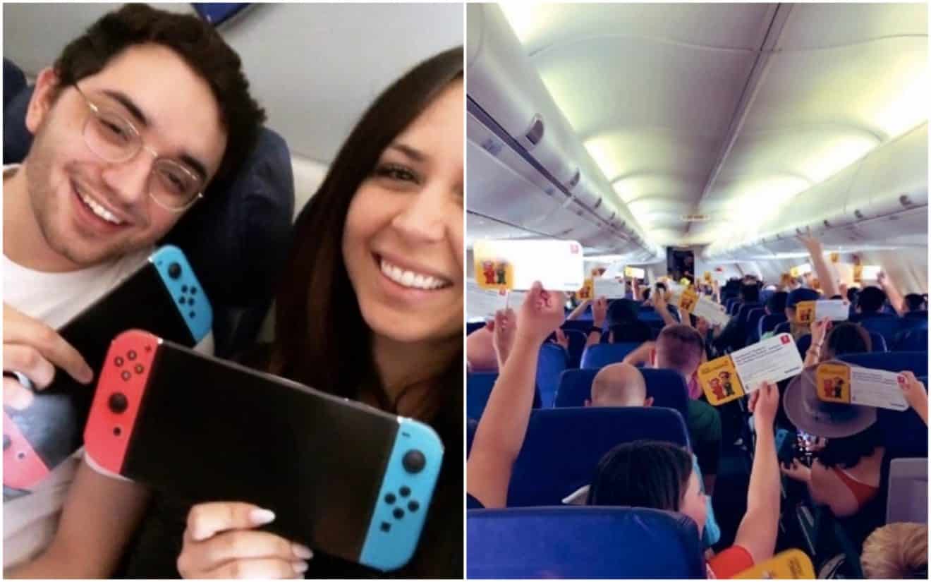 Ils prennent l'avion et reçoivent en cadeau... une Nintendo Switch