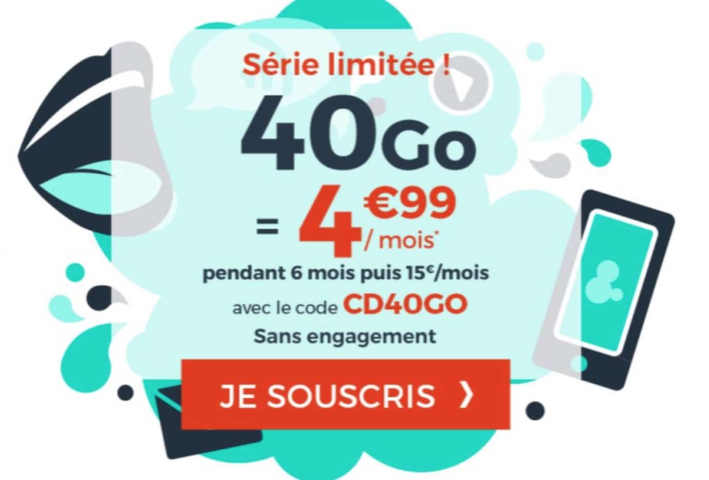 Un forfait mobile 40Go pour moins de 5€ / mois ? C'est possible ! Vous avez jusqu'à demain pour ...