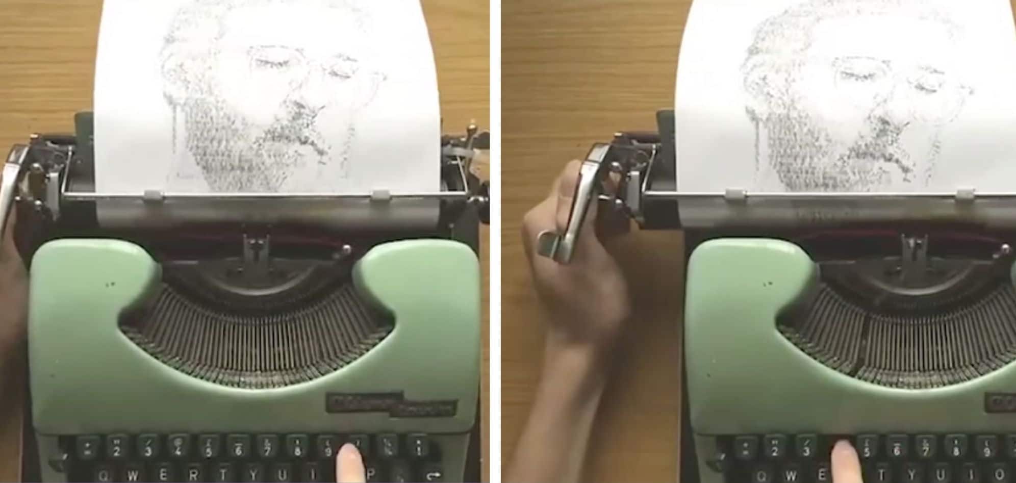 Ce portrait réalisé avec une machine à écrire est juste incroyable (Vidéo)