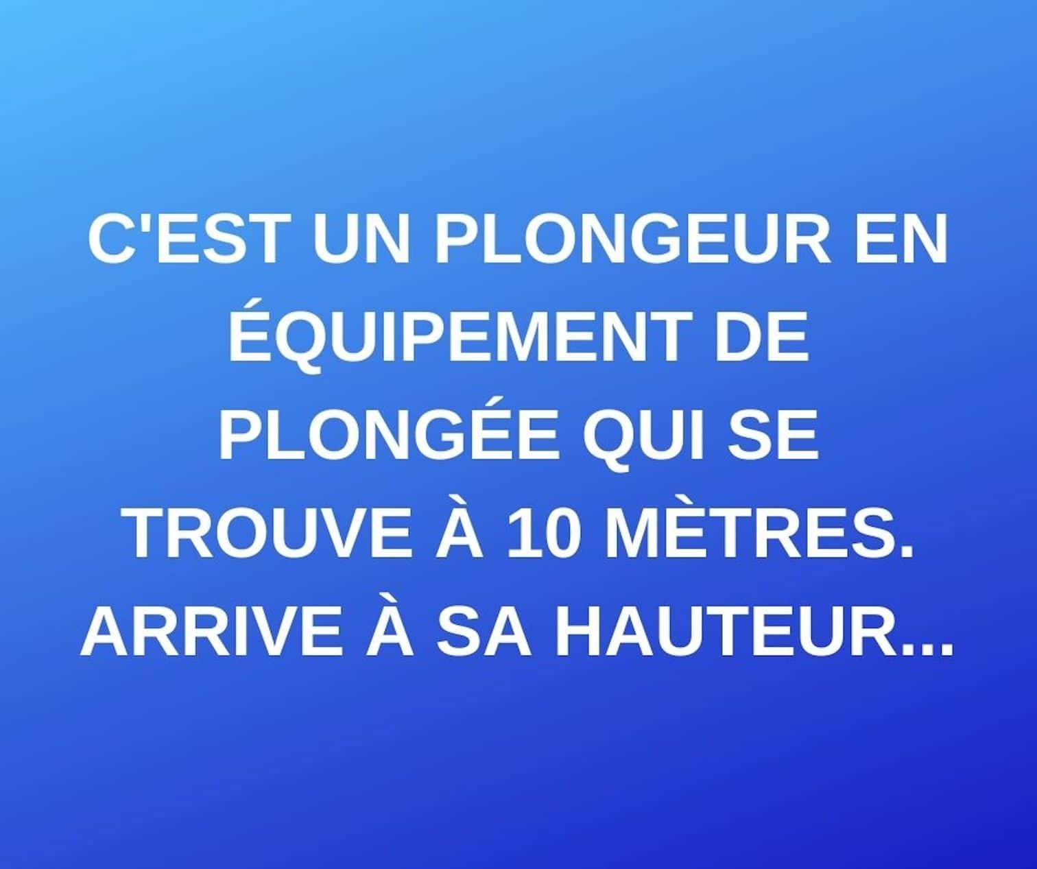 Blague du jour : C'est un plongeur en équipement de plongée qui se ...