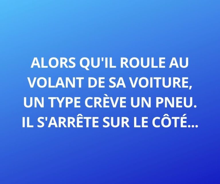 Blague du jour : Alors qu’il roule au volant de sa voiture, un type ...