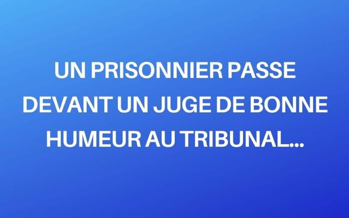 Blague du jour : Un prisonnier passe devant un juge de bonne humeur au ...