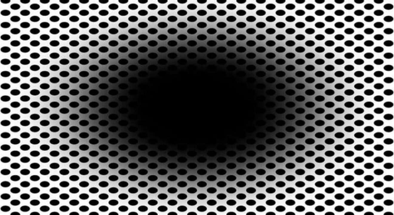 Illusion d'optique : Le cercle noir s'agrandit lorsque vous le fixez ...