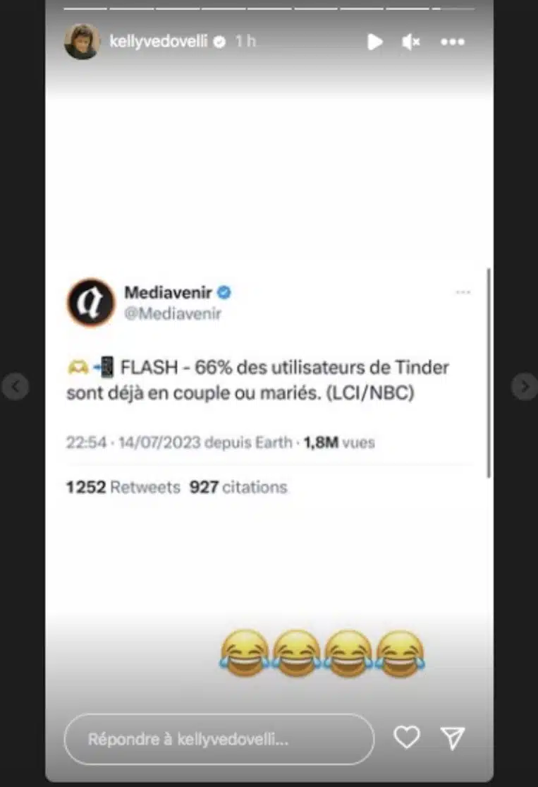 Déjà en couple ? Kelly Vedovelli publie une étonnante story