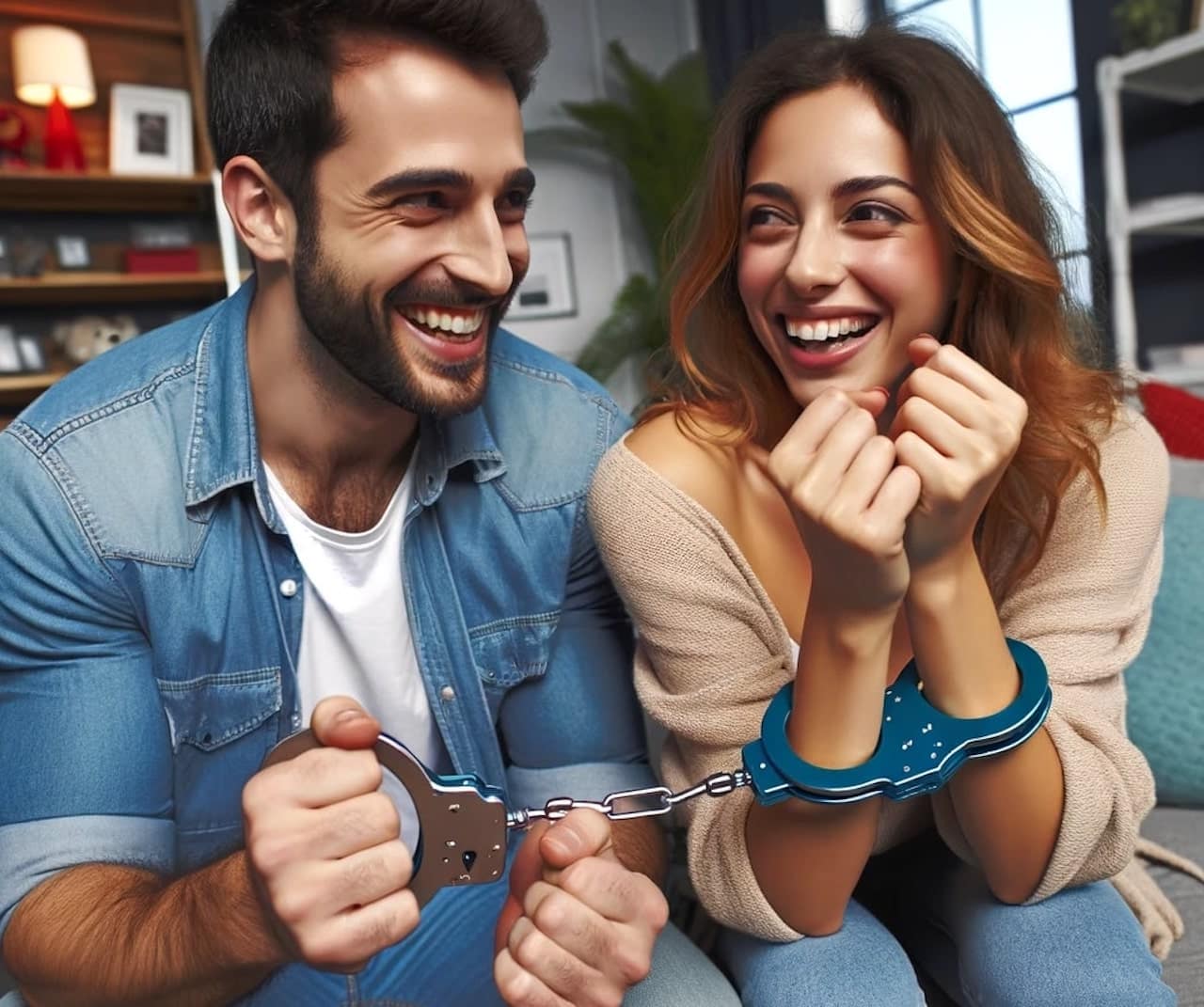 Blague du jour : Un couple teste des menottes