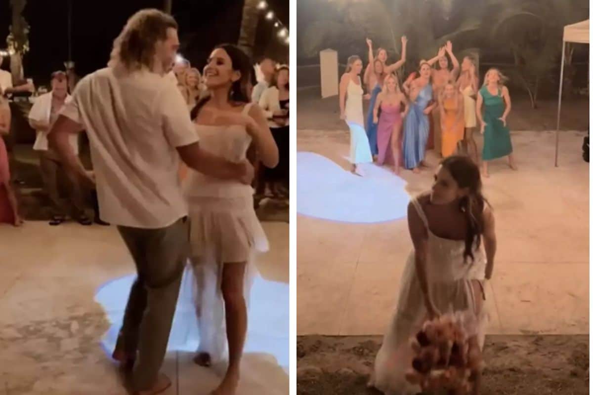 Leur danse de mariage tourne mal : Sa robe dévoile tout (vidéo)