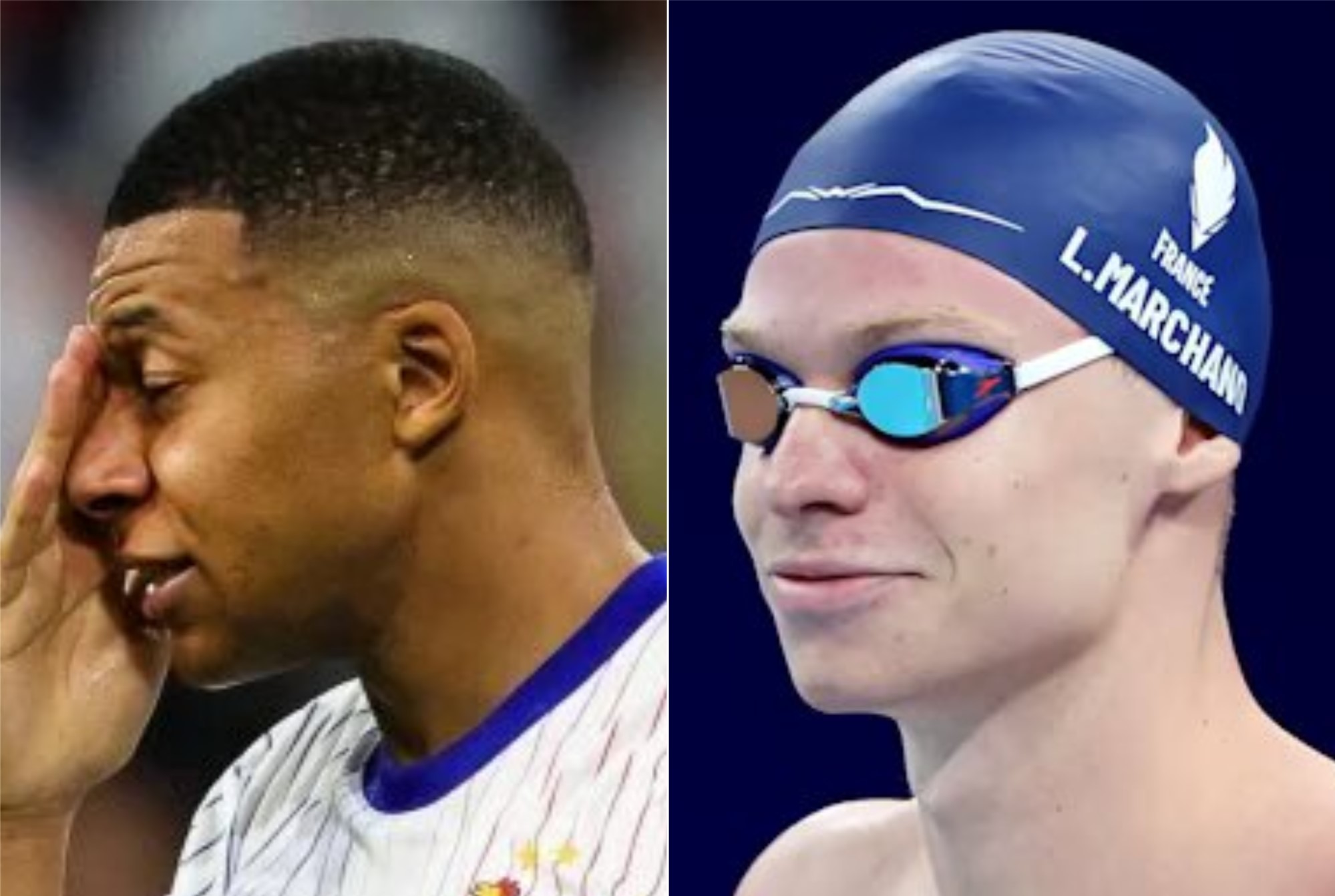 Léon Marchand et Kylian Mbappé de la même famille ? Leur ressemblance ...