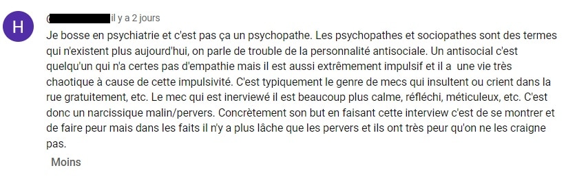 Il se présente comme un psychopathe dans LEGEND, mais les internautes ...