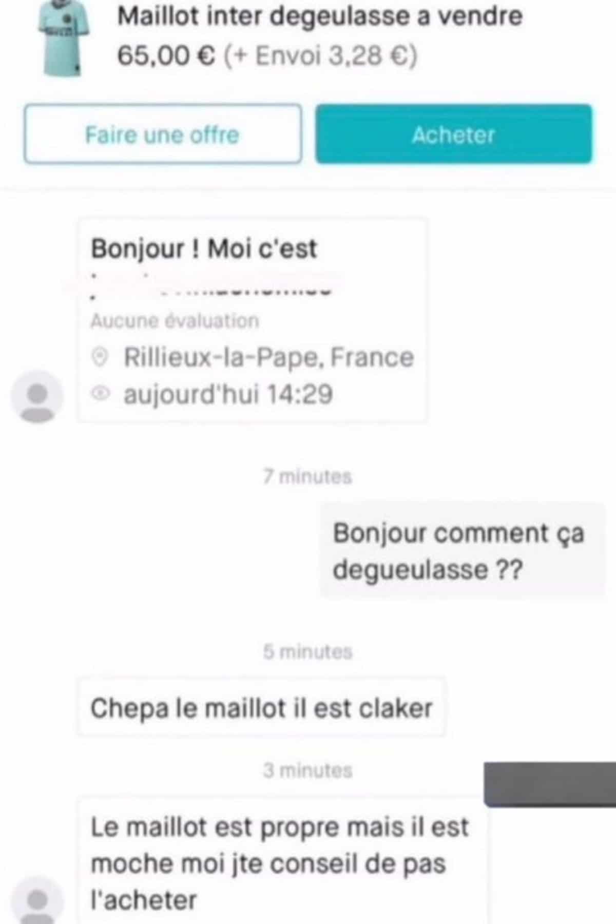 Les messages les plus drôles de Vinted