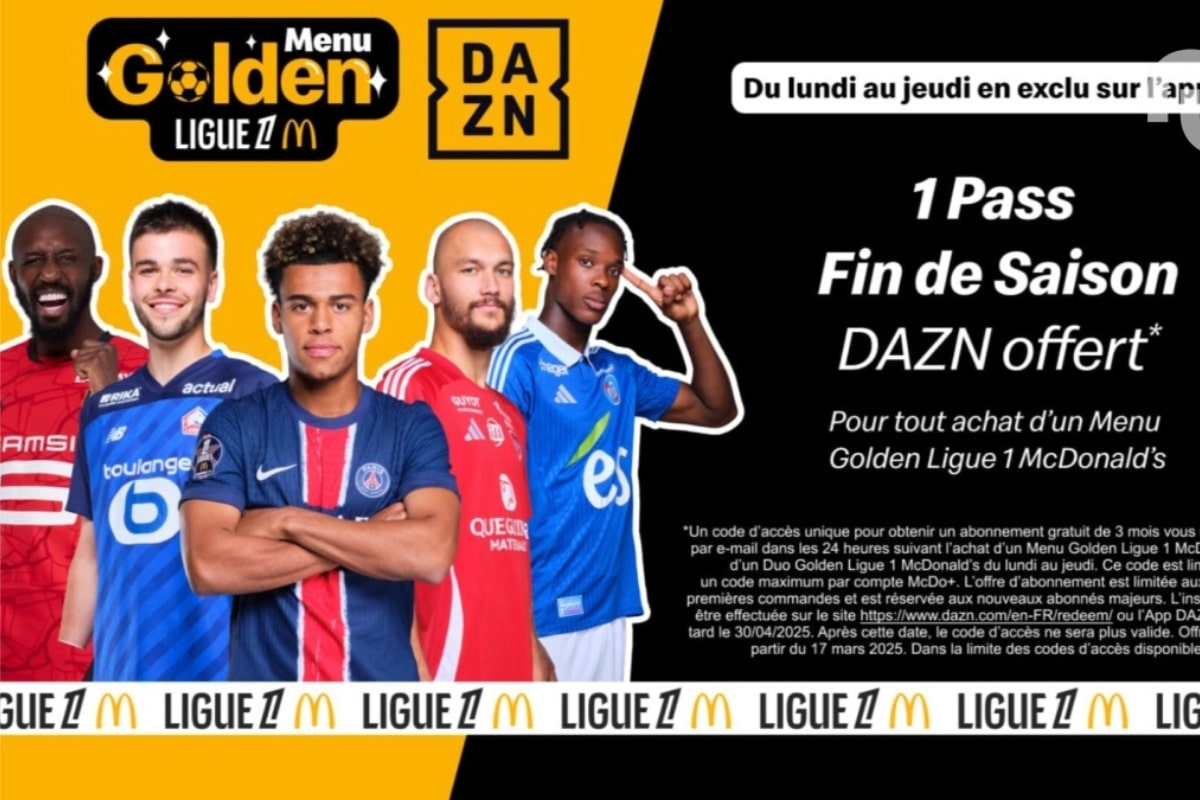 Ligue 1 : Un abonnement DAZN offert pour l'achat d'un menu McDonald's