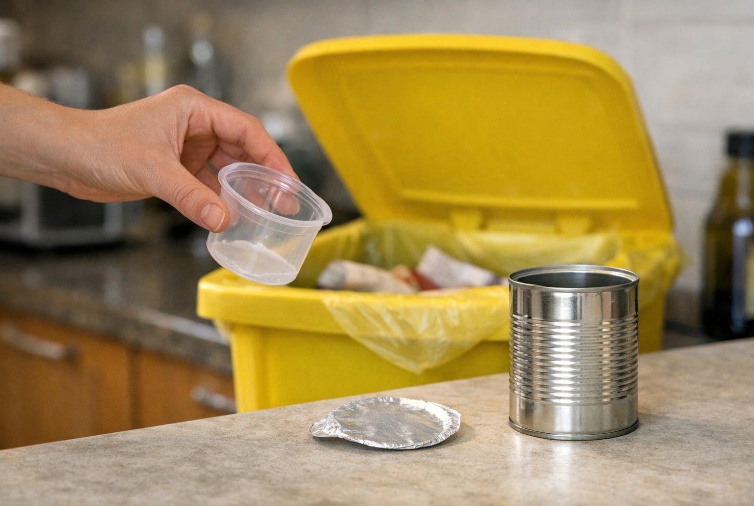 Poubelle jaune : ce petit réflexe avec les pots de yaourt qui complique ...