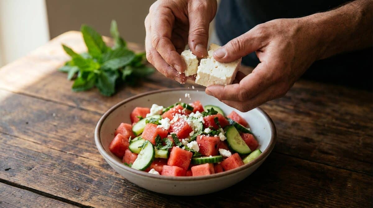 Pastèque, feta et menthe : cette salade de 5 minutes que mes invités ...
